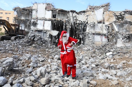 Palestinian Man His Son Dressed Santa Editorial Stock Photo - Stock ...