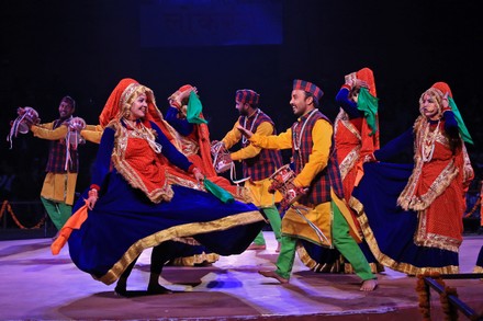 Artists Uttarakhand Region Perform Traditional Chhapeli Editorial Stock ...