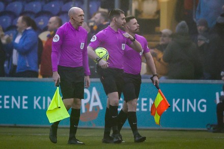 Referee Simon Mather Leads Teams Out Editorial Stock Photo - Stock ...