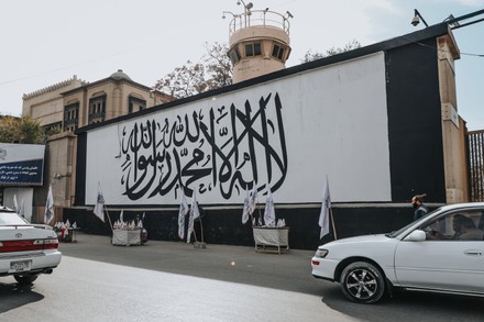 Selling Taliban Flags Front Painting Afghanistans Editorial Stock Photo ...
