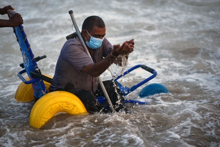 Physically Challenged Person Plays Sea Water Editorial Stock Photo ...