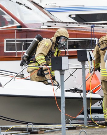 Rescue Services Smoke Divers On Boat Editorial Stock Photo - Stock ...