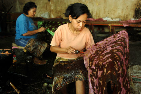 Indonesia Women Hold Traditional Pens Called Editorial Stock Photo ...