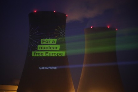 Greenpeace Activists Project Slogan Nuclear Free Editorial Stock Photo ...