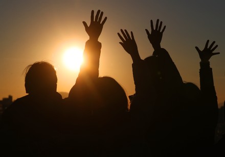 Citizens Enjoy Last Sunset Year On Editorial Stock Photo - Stock Image ...