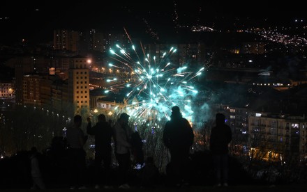 Firework Shows Lightup Night First January Editorial Stock Photo ...