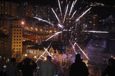 Firework Shows Lightup Night First January Editorial Stock Photo ...