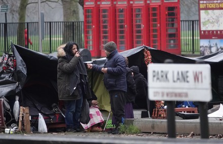 Roma Gypsies Have Set Camp Park Editorial Stock Photo - Stock Image ...