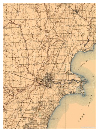 Usa Timeless Maps Mt Clemens Michigan Editorial Stock Photo - Stock ...