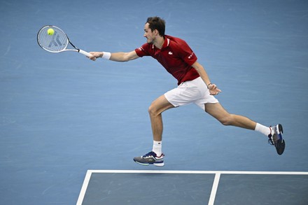 Daniil Medvedev Team Russia Reaches Forehand Editorial Stock Photo ...
