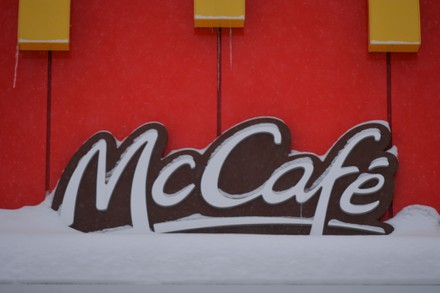 Mccafe Logo Seen Outside Mcdonalds Fast Editorial Stock Photo - Stock ...