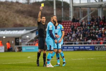 Referee Declan Bourne Shows Yellow Card Editorial Stock Photo - Stock ...