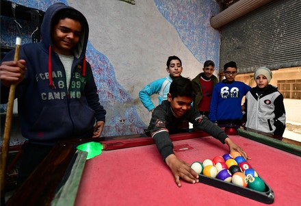 Syrian Children Play Billiards Neighborhood Damascus Editorial Stock ...