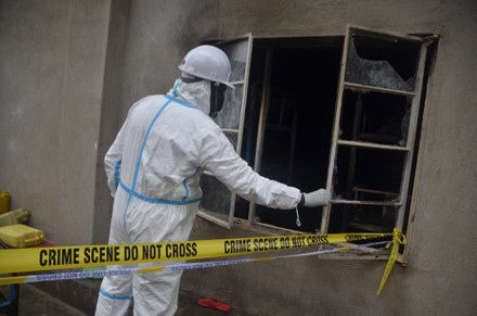 Fire Forensic Expert Seen Collecting Evidence Editorial Stock Photo ...