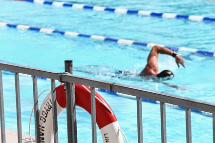 Swimmer Outdoor Pool Tinnis Central On Editorial Stock Photo - Stock ...