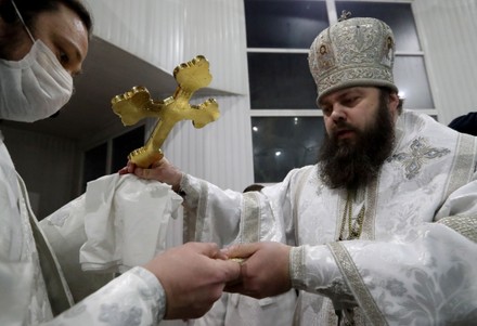 Orthodox Priest Conducts Water Blessing Ceremony Editorial Stock Photo ...