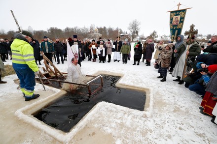 Orthodox Epiphany swimming in Russia, Kronshtadt, Russian Federation ...