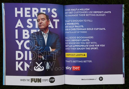 Sky Bet Advert Match Programme Editorial Stock Photo - Stock Image ...