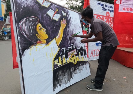 Student Paints Mural Part Protest Against Editorial Stock Photo - Stock ...