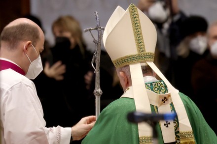 Pope Francis Offers Holy Book During Editorial Stock Photo - Stock ...