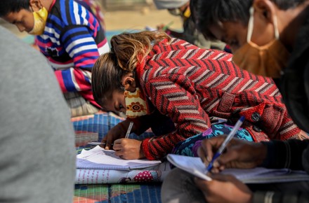 Indian Students Study Makeshift School Called Editorial Stock Photo ...