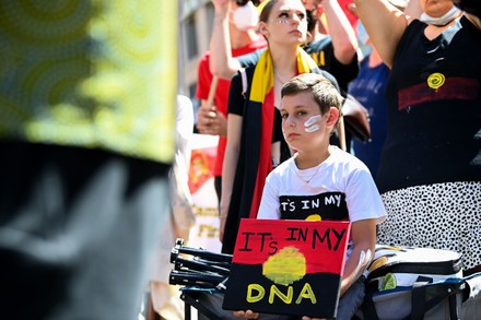Protesters Hold Signs During Invasion Day Editorial Stock Photo - Stock ...