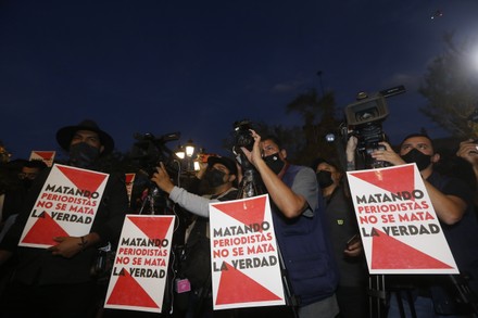 Journalists Different Media Outlets Protest Murders Editorial Stock ...