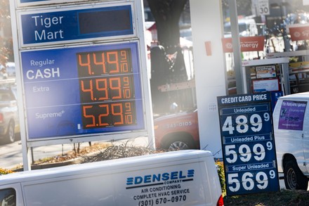 Fuel Prices Displayed Outside Exxon Gas Editorial Stock Photo - Stock ...