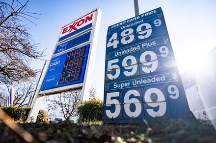 Fuel Prices Displayed Outside Exxon Gas Editorial Stock Photo - Stock ...