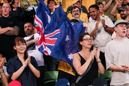 Socceroos Fans Cheer Aussie Flags During Editorial Stock Photo - Stock ...