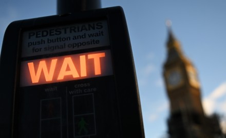 Pedestrian Sign Signals Wait Outside Parliament Editorial Stock Photo ...