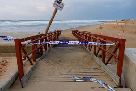 Illustration Shows Sandcliffs Damage Belgian Coast Editorial Stock ...