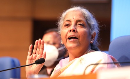 Indian Finance Minister Nirmala Sitharaman Addresses Editorial Stock ...