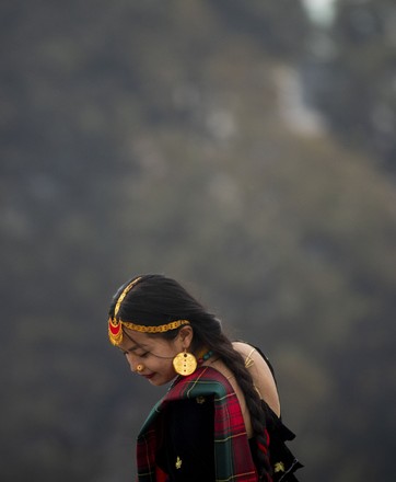 Nepalese Tamang Girl Traditional Attire Seen Editorial Stock Photo ...