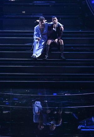 Italian Singers Mahmood R Blanco L Editorial Stock Photo - Stock Image ...