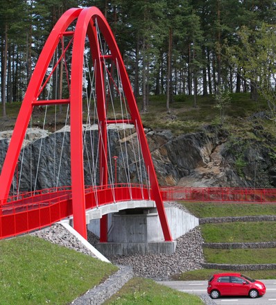 Pedestrian Bicycle Bridge Over 35 Entrance Editorial Stock Photo ...