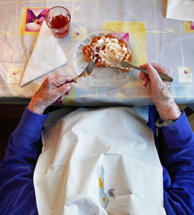 Retirement Home Elderly Person Eating Food Editorial Stock Photo ...