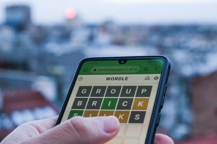 Wordle Game Displayed On Phone Screen Editorial Stock Photo - Stock ...