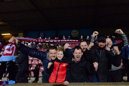 Scunthorpe United Fans Celebrate During Efl Editorial Stock Photo ...