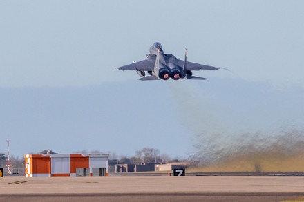 American F15 Fighter Jets Taking Off Editorial Stock Photo - Stock ...
