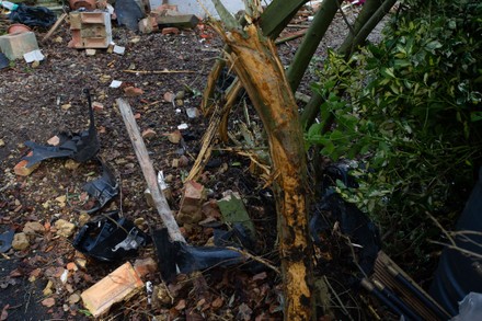 Mercedes Smashed Into Front Garden Woodbine Editorial Stock Photo ...
