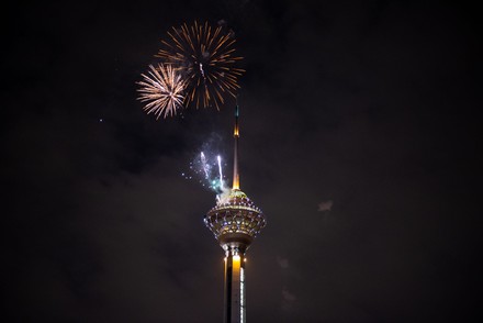 __COUNT__ Fireworks shot off around Tehran's Milad tower, Iran - 10 Feb ...