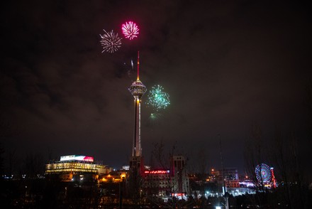 __COUNT__ Fireworks shot off around Tehran's Milad tower, Iran - 10 Feb ...