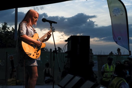 Singer George Alice Plays Sunset During Editorial Stock Photo - Stock ...