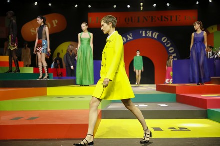 Model On Catwalk Dior Fashion Show Editorial Stock Photo - Stock Image ...
