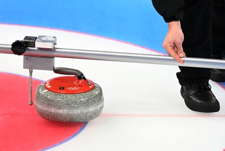 Official Measures Distances During Curling Mens Editorial Stock Photo ...