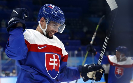 Slovakias Samuel Takac Reacts After Scoring Editorial Stock Photo ...