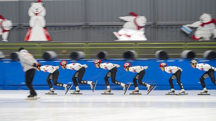 Young Skaters Participate Short Track Speeding Editorial Stock Photo ...