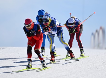 Athletes Compete During Crosscountry Skiing Womens Editorial Stock ...