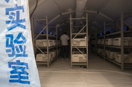 Staff Member Checks Equipment Inside Falcon Editorial Stock Photo ...